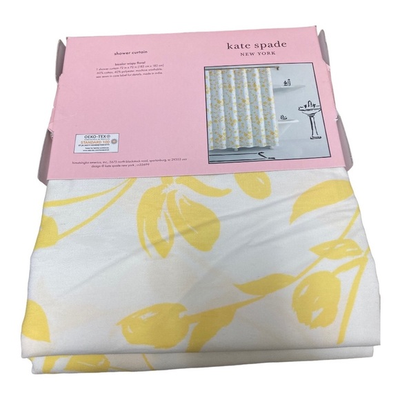 kate spade | Bath | Kate Spade 72x72 Floral Yellow And White Fabric ...